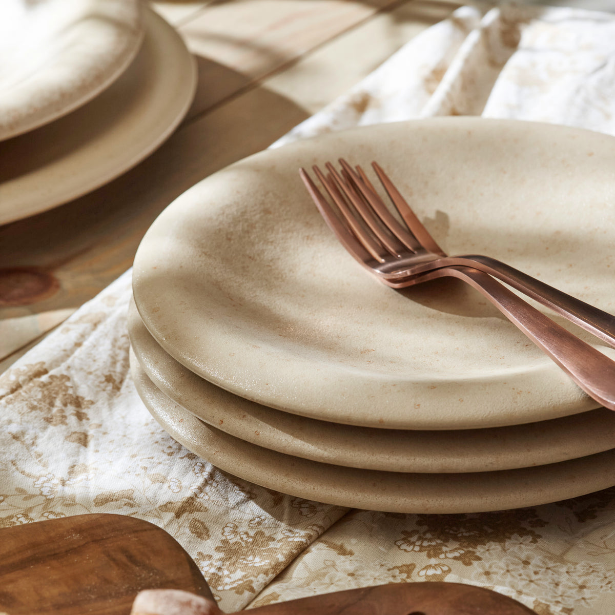 Stone + Lain Aro Stoneware Cream Matte Dinnerware Set | 24-Piece ...