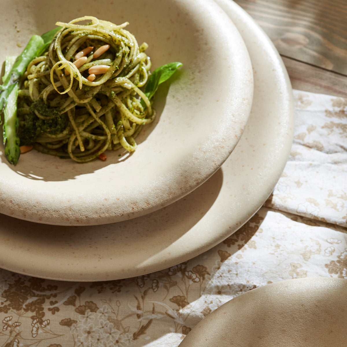 Stone + Lain Aro Stoneware Cream Matte Dinnerware Set | 24-Piece ...