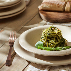 Stone + Lain Aro Stoneware Cream Matte Dinnerware Set | 24-Piece ...