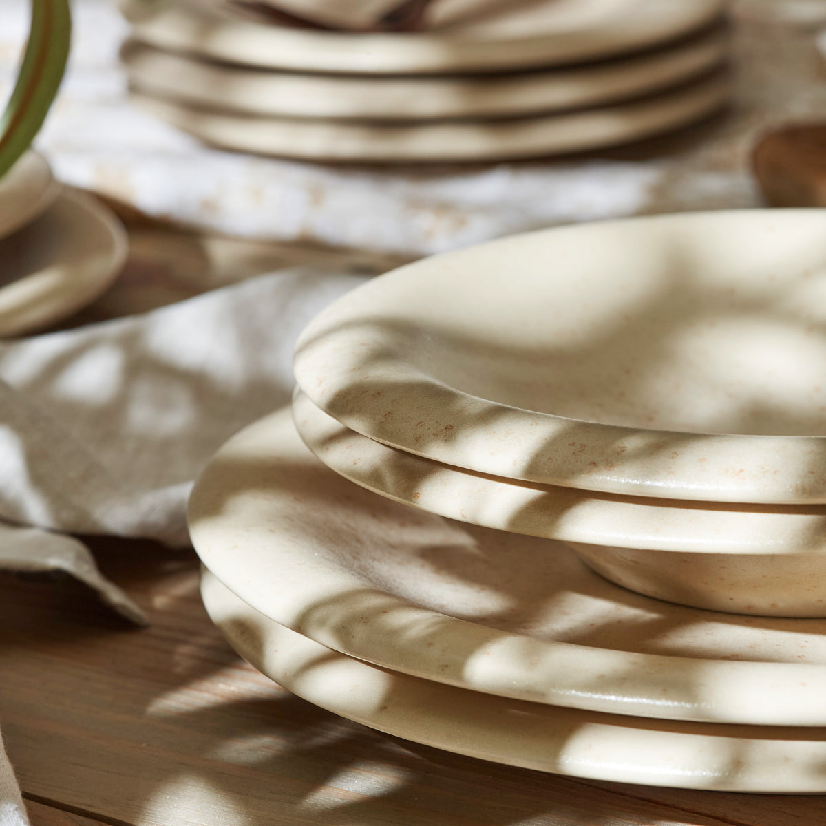 Stone + Lain Aro Stoneware Cream Matte Dinnerware Set | 24-Piece ...