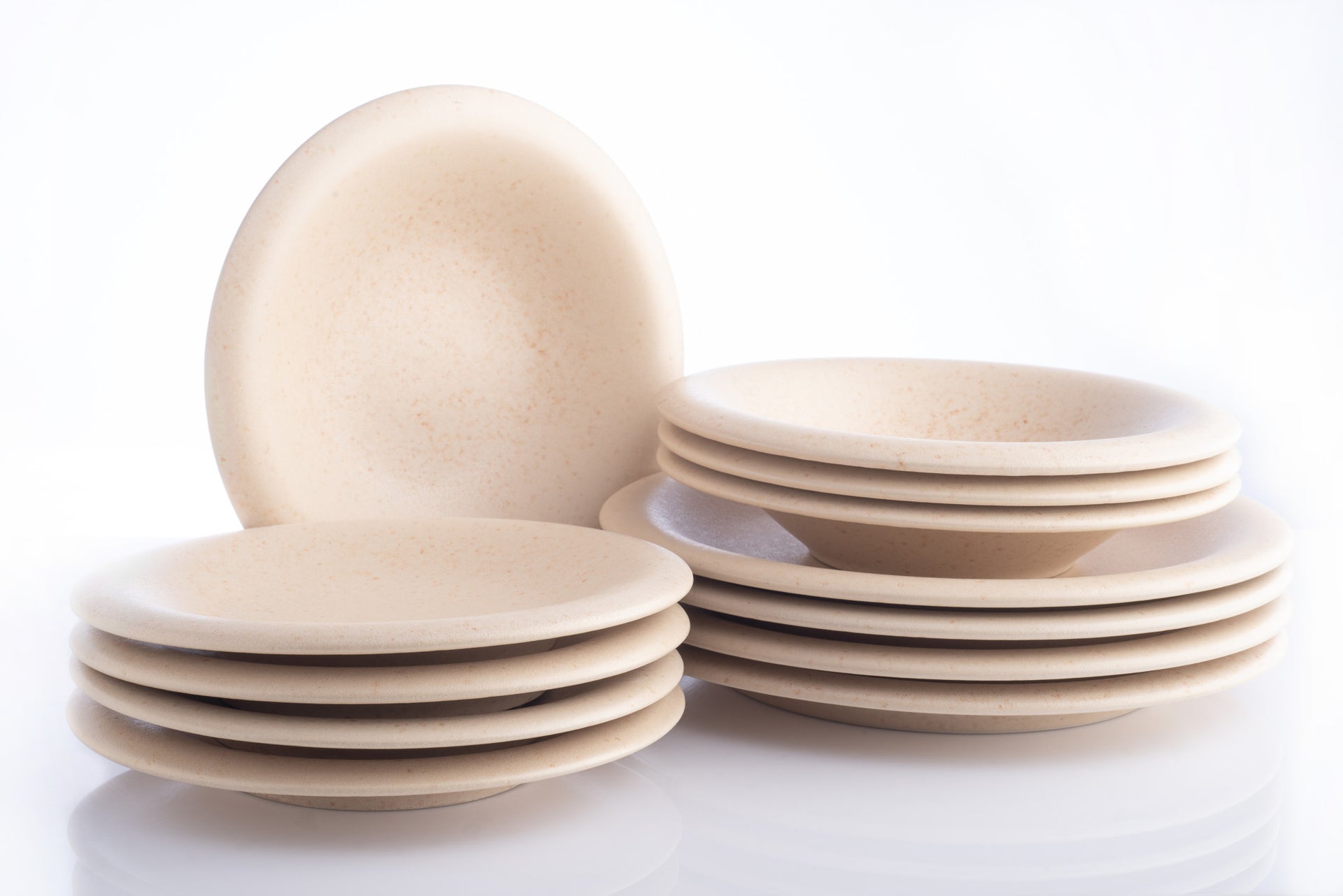 Stone + Lain Aro Stoneware Cream Matte Dinnerware Set | 24-Piece ...
