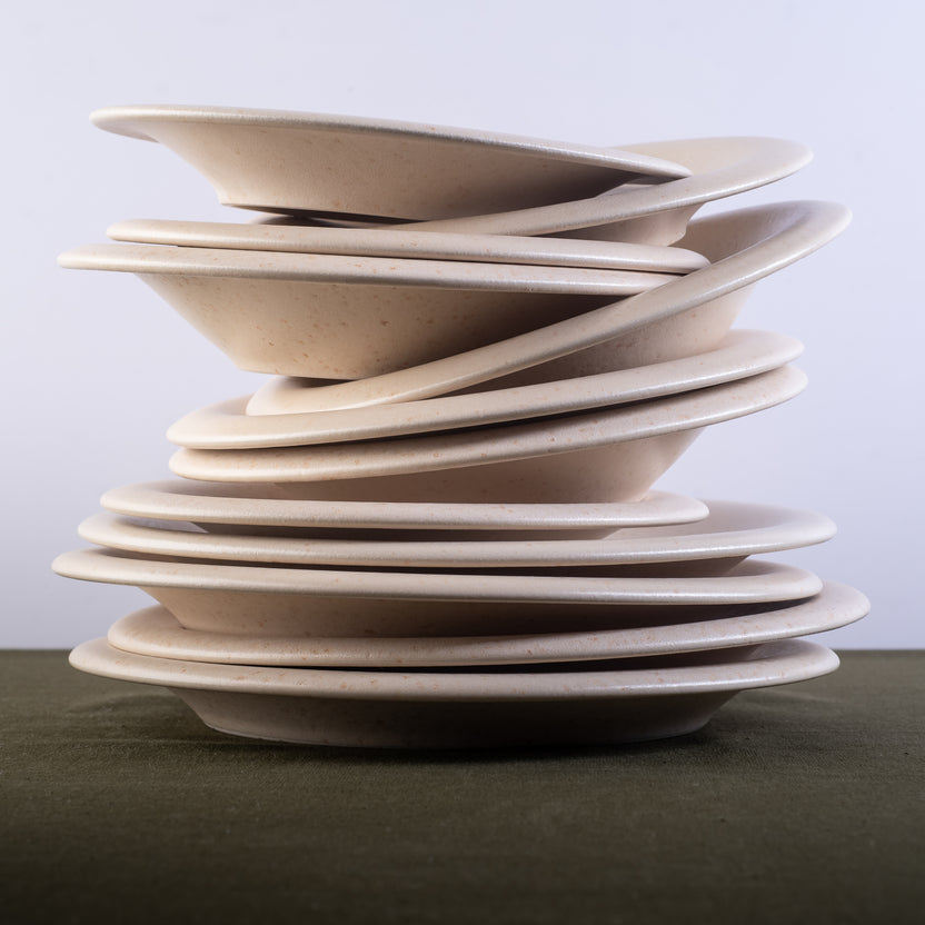 Stone + Lain Aro Stoneware Cream Matte Dinnerware Set | 24-Piece ...